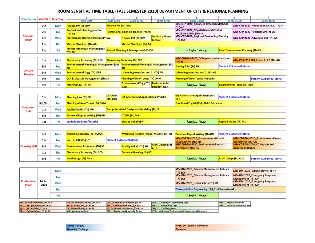 Postgraduate ODL Classes Schedule – Department of City And Regional ...